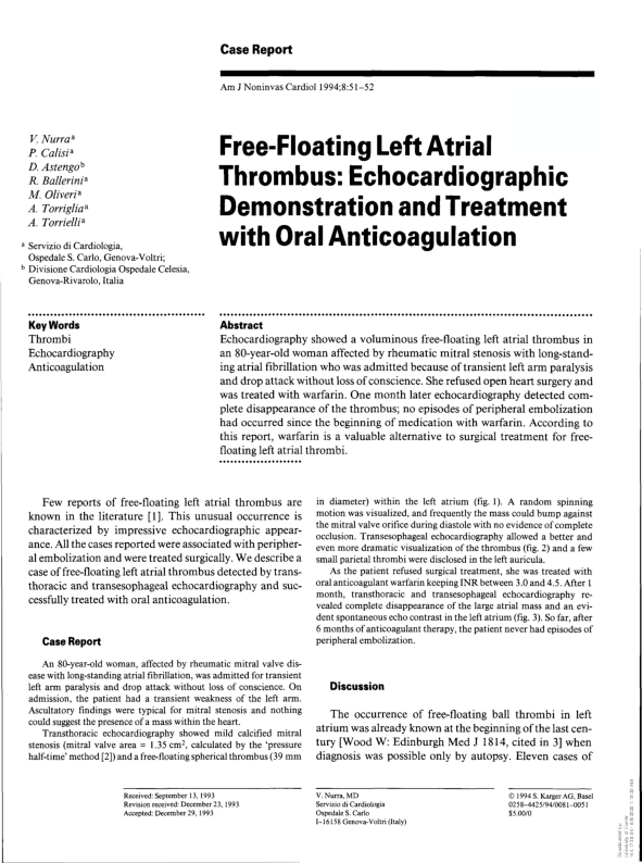 (PDF) Free-Floating Left Atrial Thrombus: Echocardiographie ...
