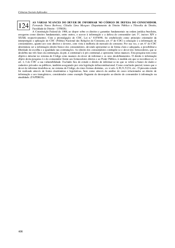 (PDF) As várias nuances do dever de informar no código de defesa do ...