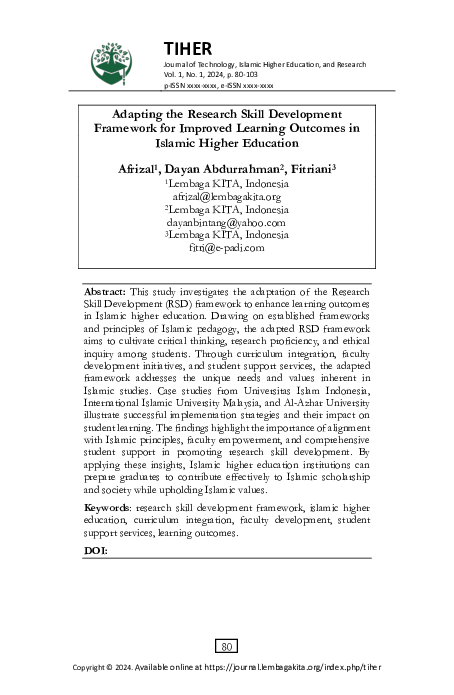(PDF) Adapting the Research Skill Development Framework for Improved ...