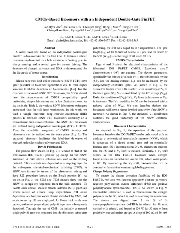 (PDF) CMOS-based biosensors with an independent double-gate FinFET