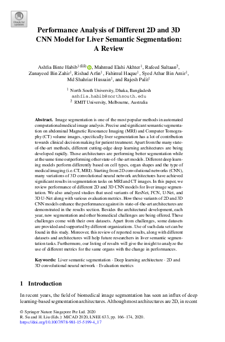 Pdf Performance Analysis Of Different 2d And 3d Cnn Model For Liver