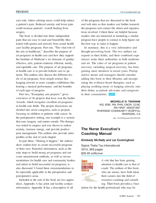 (PDF) The Nurse Executive's Coaching Manual