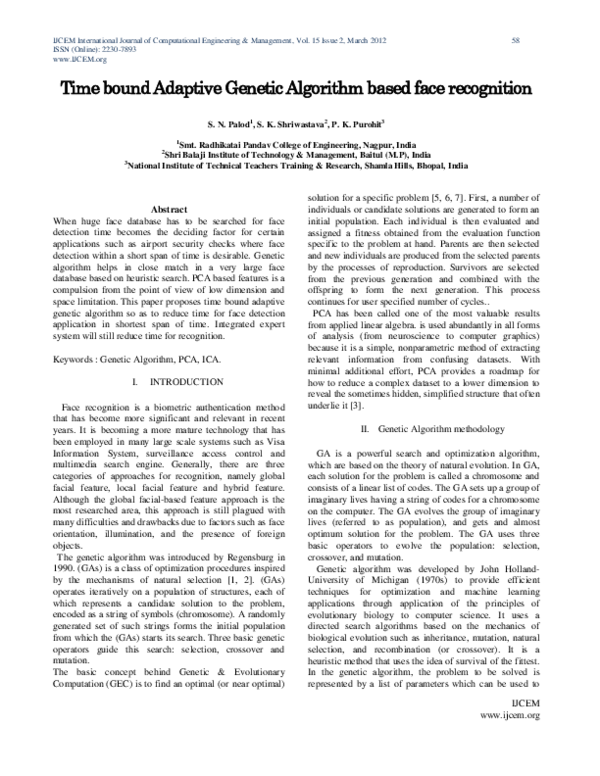 (PDF) Time bound Adaptive Genetic Algorithm based face recognition