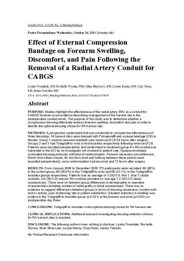 (PDF) Effect of External Compression Bandage on Forearm Swelling ...