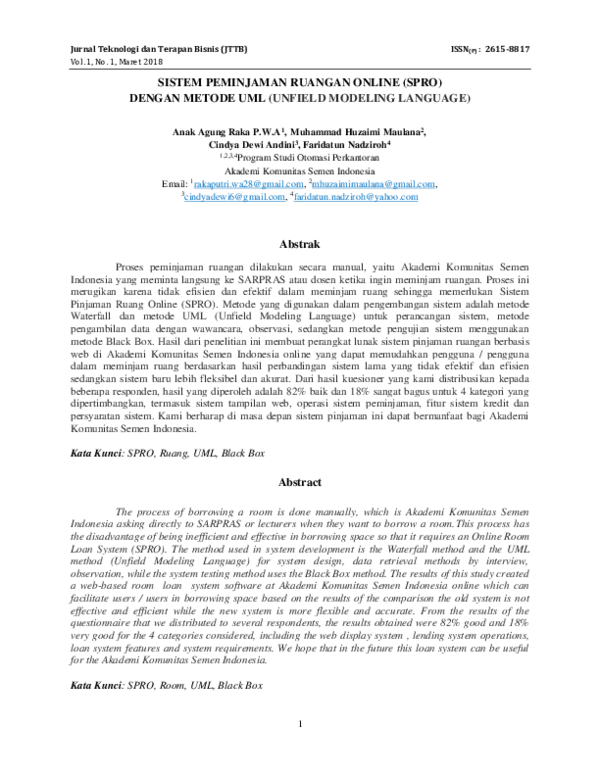 (PDF) Sistem Peminjaman Ruangan Online (Spro) Dengan Metode Uml ...