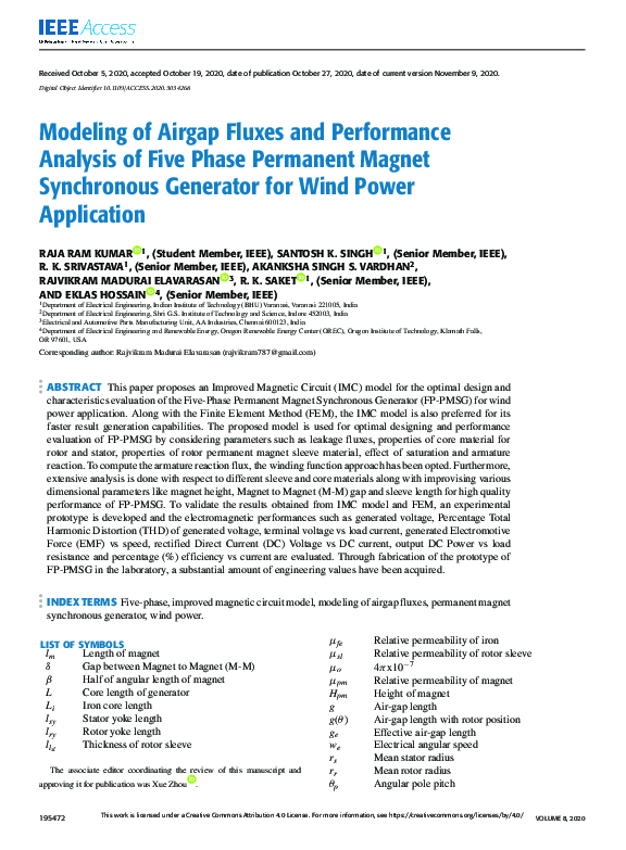 (PDF) Modeling of Airgap Fluxes and Performance Analysis of Five Phase Permanent Magnet ...