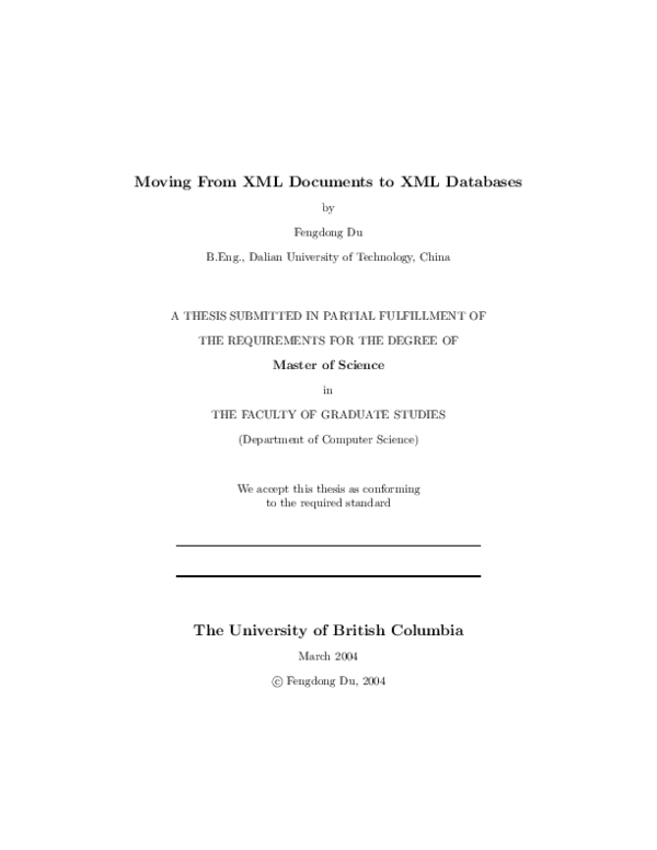 (PDF) Moving From XML Documents to XML Databases