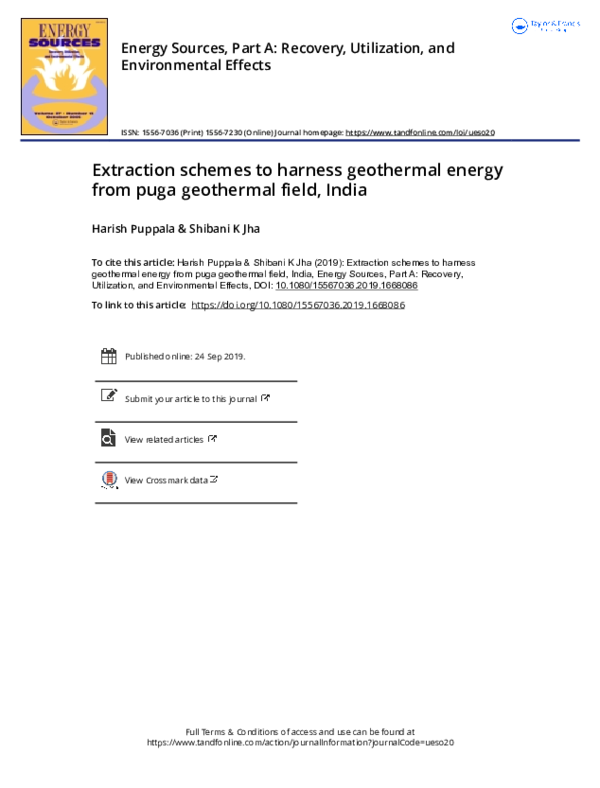 (PDF) Extraction schemes to harness geothermal energy from puga ...
