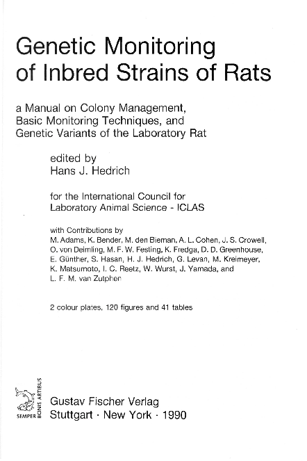 (PDF) Genetic monitoring of inbred strains of rats: a manual on colony ...