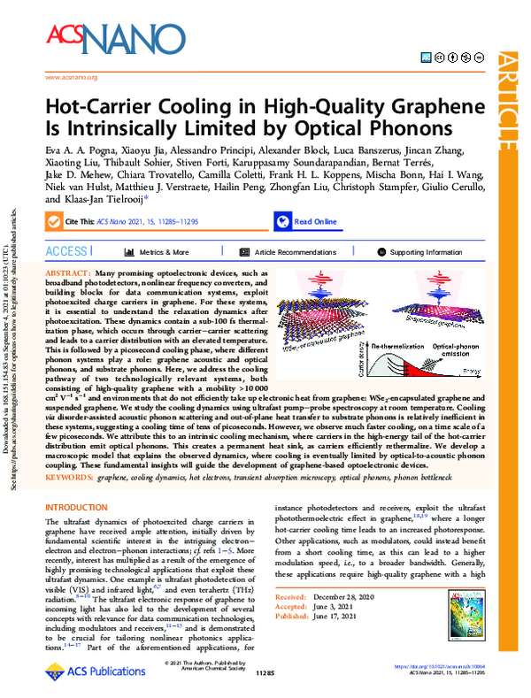 Hot-Carrier Cooling in High-Quality Graphene Is Intrinsically Limited ...