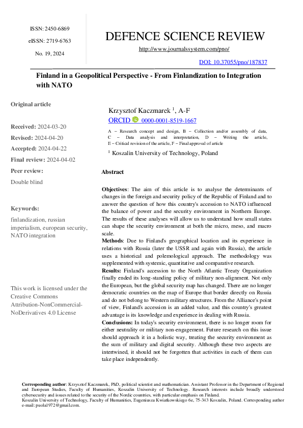 (PDF) DEFENCE SCIENCE REVIEW