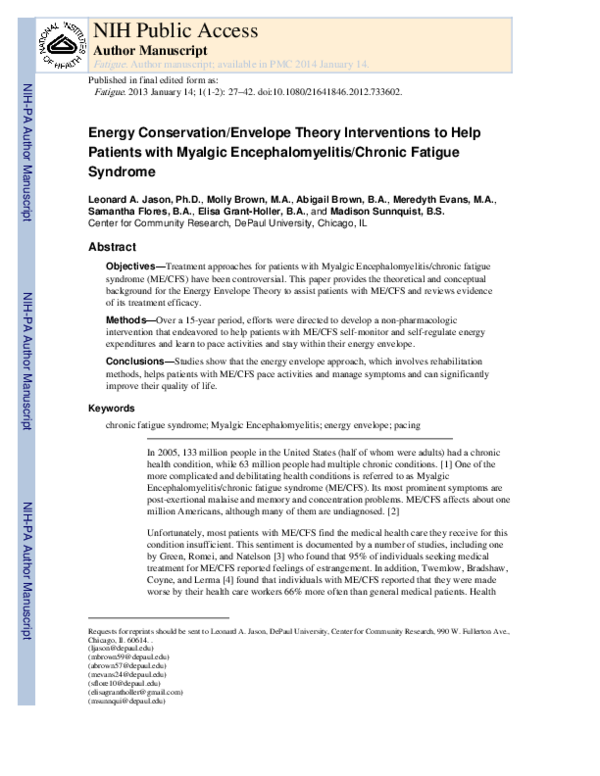 (PDF) Energy conservation/envelope theory interventions