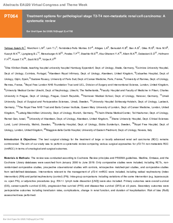 (PDF) Treatment options for pathological stage T2-T4 non-metastatic ...