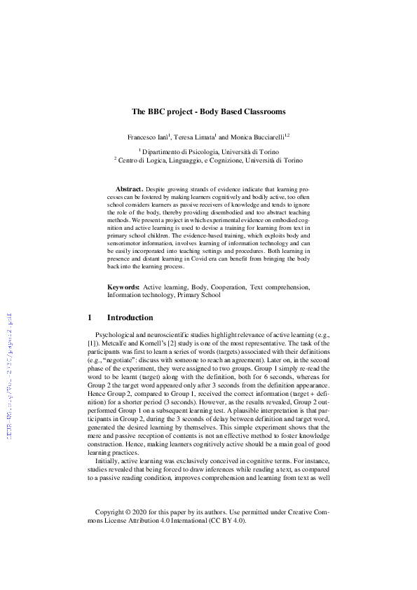 (PDF) The BBC project - Body based classrooms