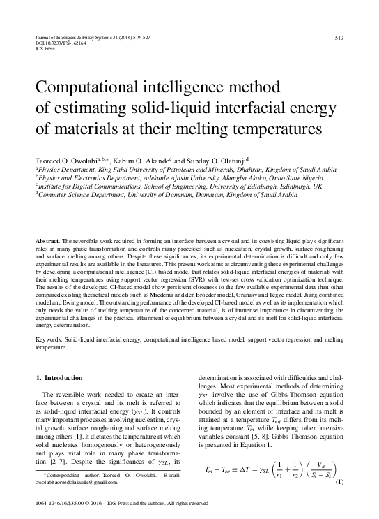 (PDF) Computational intelligence method of estimating solid-liquid ...