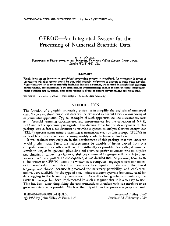(PDF) GPROC—an integrated system for the processing of numerical ...