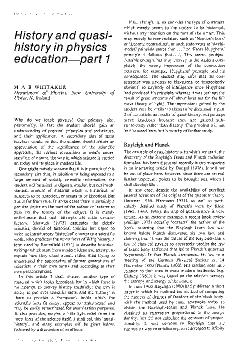 (PDF) History and quasihistory in physics education-part I