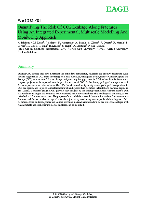 (PDF) Quantifying The Risk Of CO2 Leakage Along Fractures Using An ...