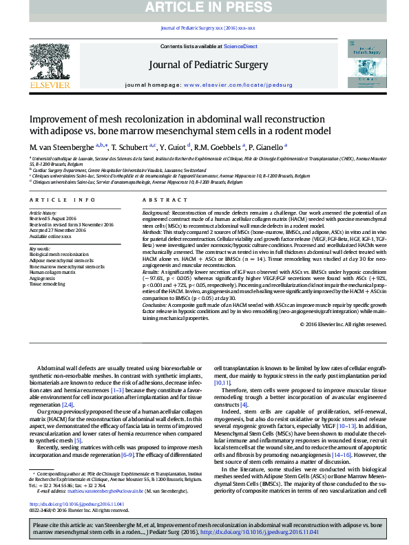 (PDF) Improvement of mesh recolonization in abdominal wall ...