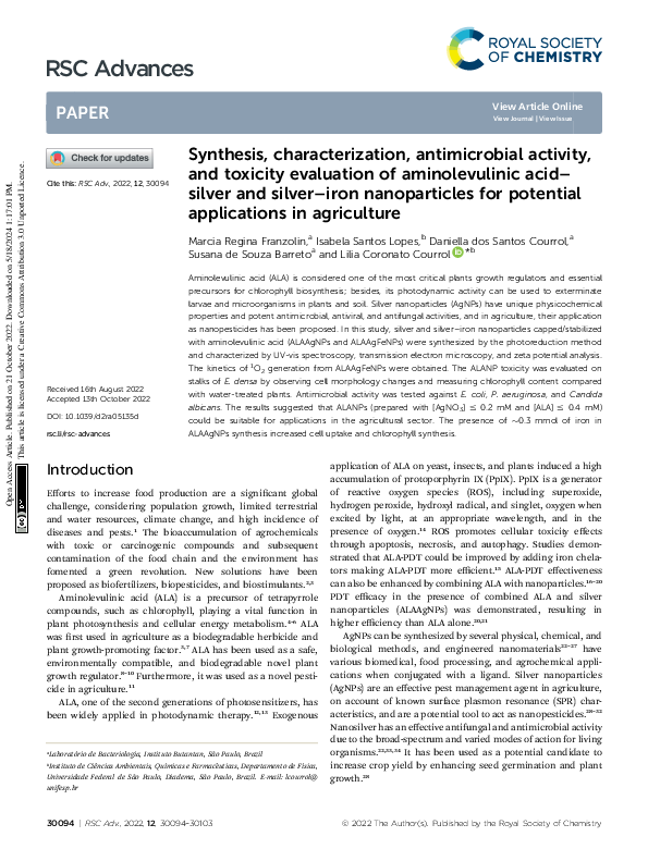 (PDF) Synthesis, characterization, antimicrobial activity, and toxicity evaluation of ...