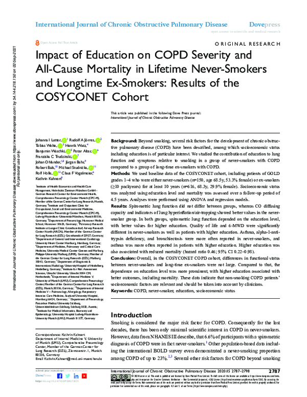 (PDF) Impact of Education on COPD Severity and All-Cause Mortality in ...