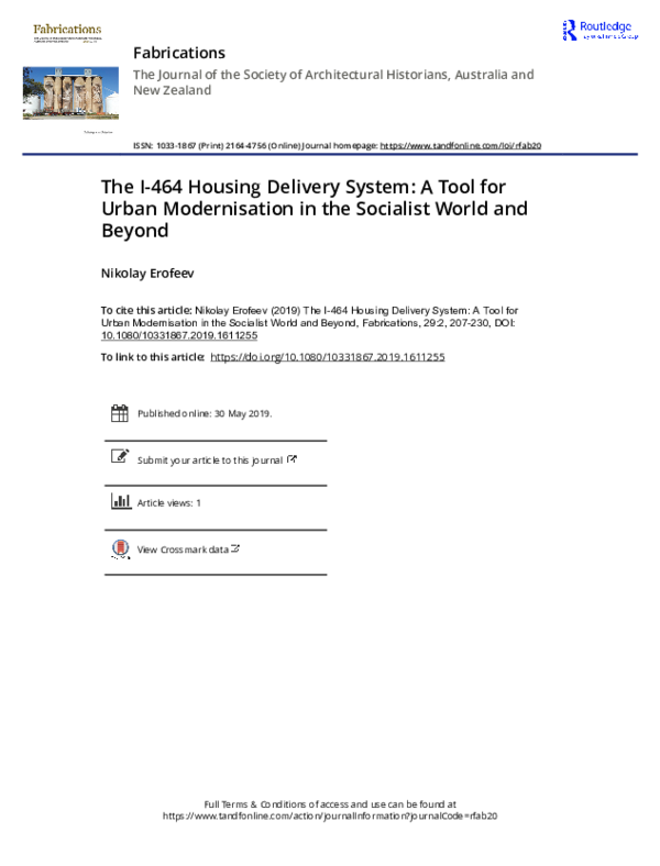 (PDF) The I-464 Housing Delivery System: A Tool for Urban Modernisation in the Socialist World ...