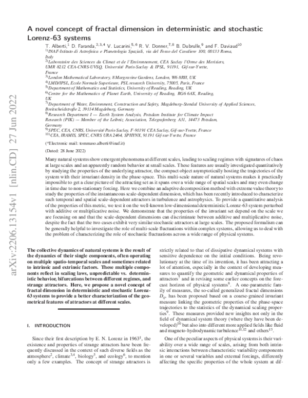 (PDF) A novel concept of fractal dimension in deterministic and stochastic Lorenz-63 systems
