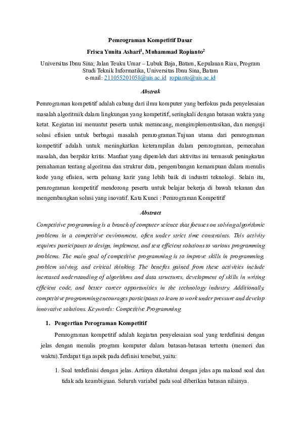 (PDF) Pemrograman Kompetitif Dasar