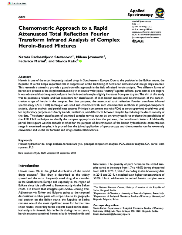 (PDF) Chemometric Approach to a Rapid Attenuated Total Reflection ...