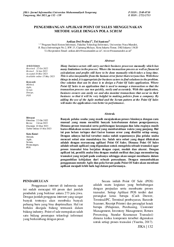 (PDF) Pengembangan Aplikasi Point of Sales Menggunakan Metode Agile Dengan Pola Scrum | Ardian ...