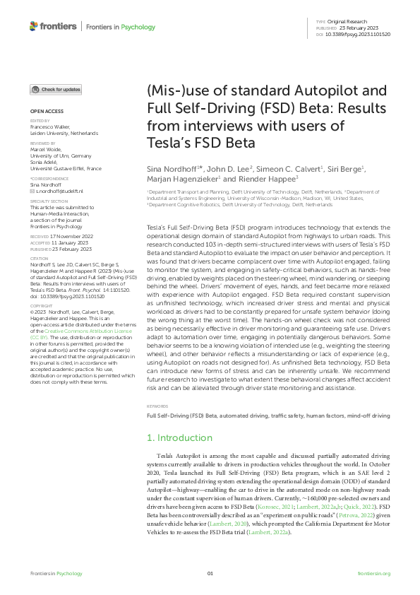(PDF) (Mis-)use of standard Autopilot and Full Self-Driving (FSD) Beta ...