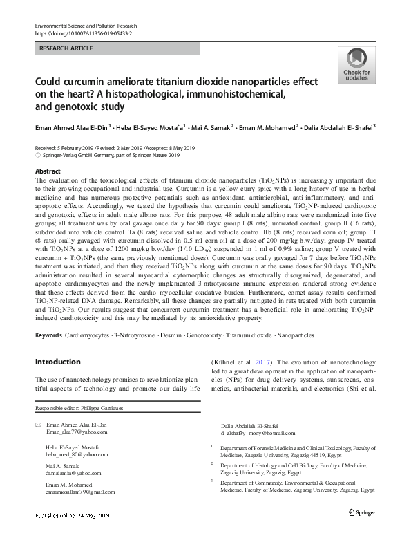 (PDF) Could curcumin ameliorate titanium dioxide nanoparticles effect ...
