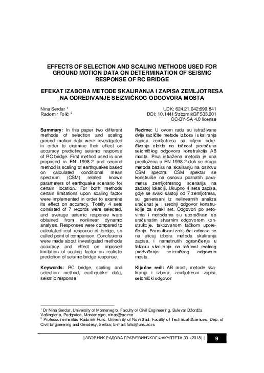 (PDF) Ground motion selection and scaling for seismic design of RC frames against collapse
