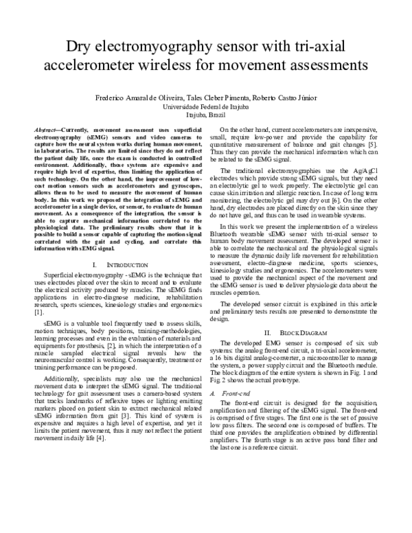 (PDF) Dry electromyography sensor with tri-axial accelerometer wireless ...