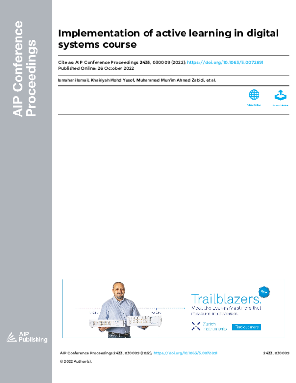 (PDF) Implementation of active learning in digital systems course
