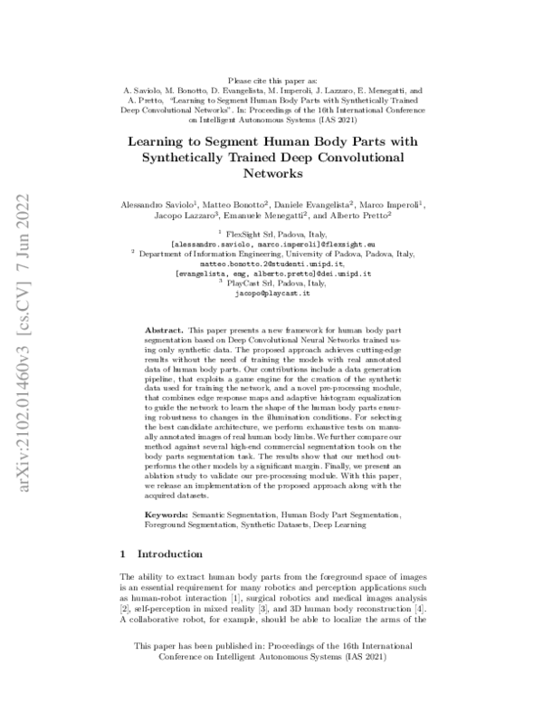 (PDF) Learning to Segment Human Body Parts with Synthetically Trained Deep Convolutional ...