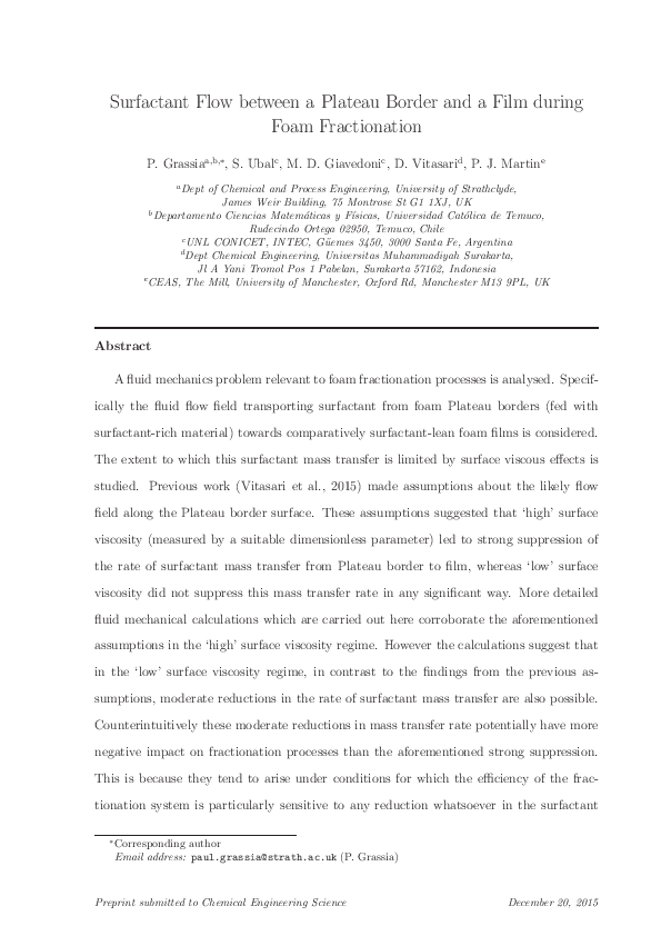 (PDF) Surfactant flow between a Plateau border and a film during foam ...