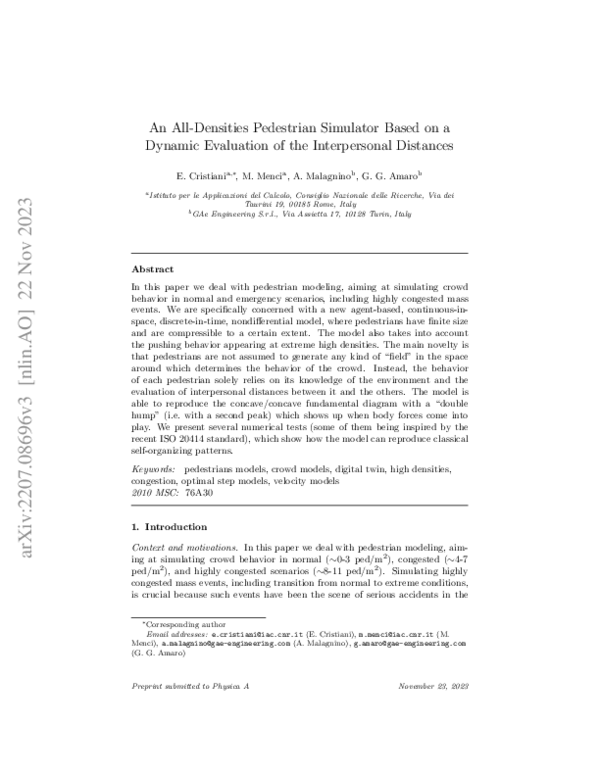 (PDF) An all-densities pedestrian simulator based on a dynamic evaluation of the interpersonal ...