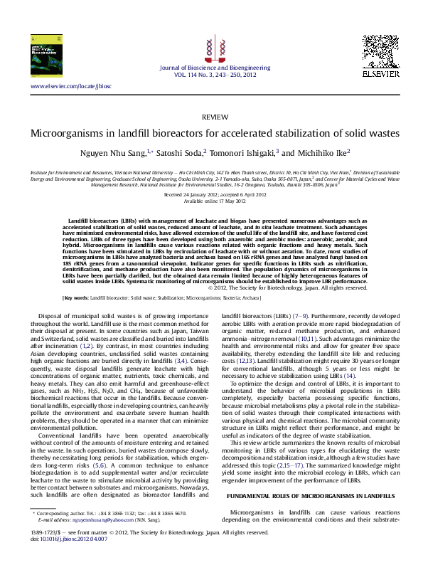 (PDF) Microorganisms in landfill bioreactors for accelerated ...