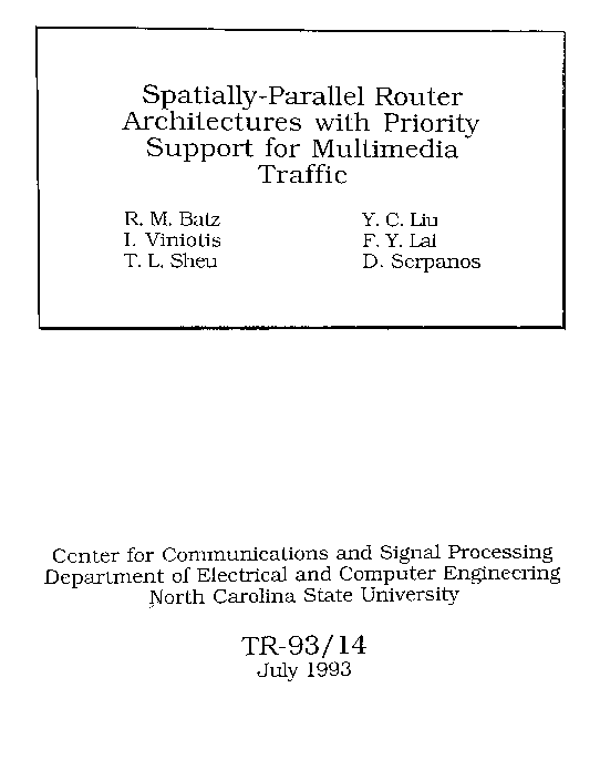 (PDF) Spatially-parallel router architectures with priority support for ...