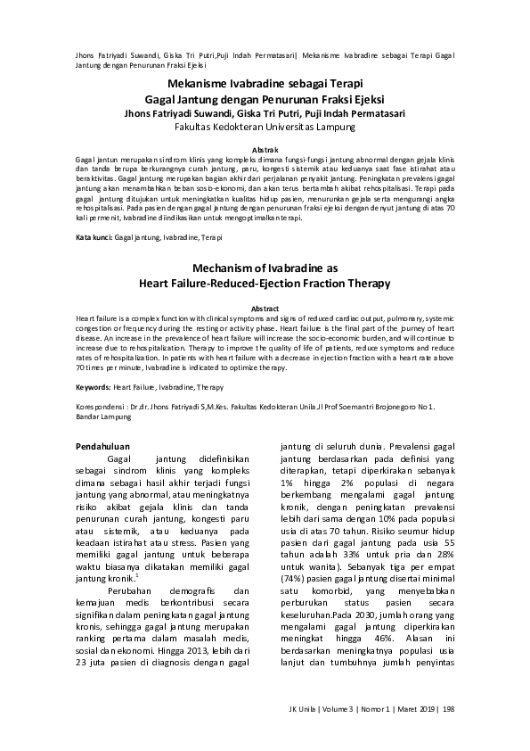 (PDF) Mekanisme Ivabradine sebagai Terapi Gagal Jantung dengan ...