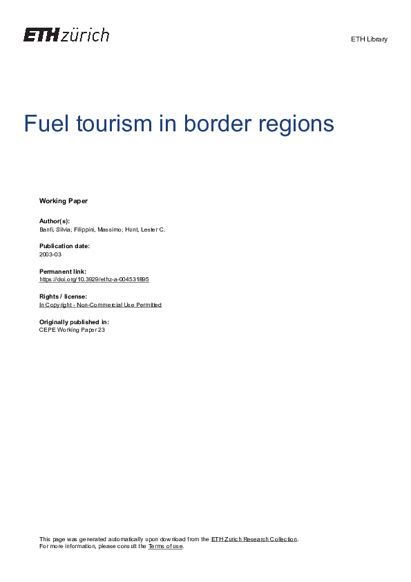 (PDF) Fuel tourism in border regions