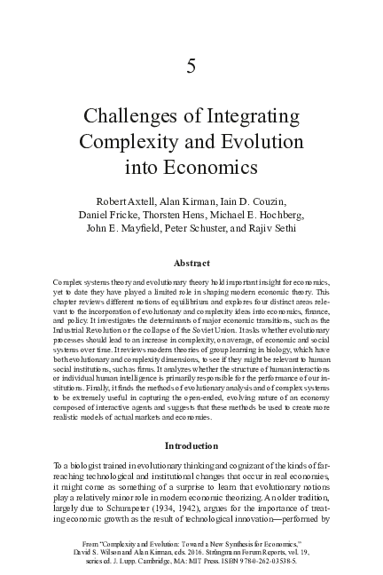 (PDF) Complexity and evolution