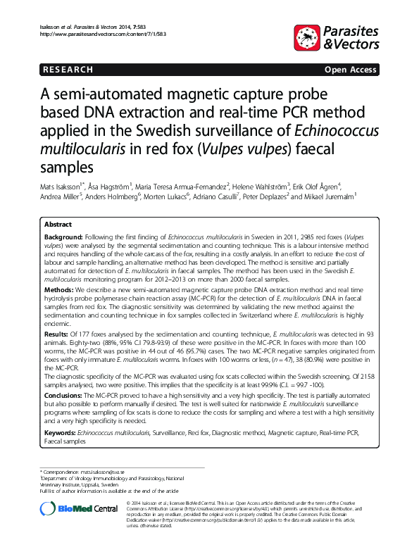 (PDF) A semi-automated magnetic capture probe based DNA extraction and real-time PCR method ...