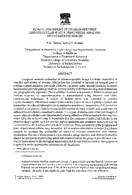(PDF) Remote assessment of ovarian response and follicular status using ...