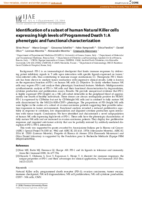 (PDF) Identification of a subset of human natural killer cells expressing high levels of ...
