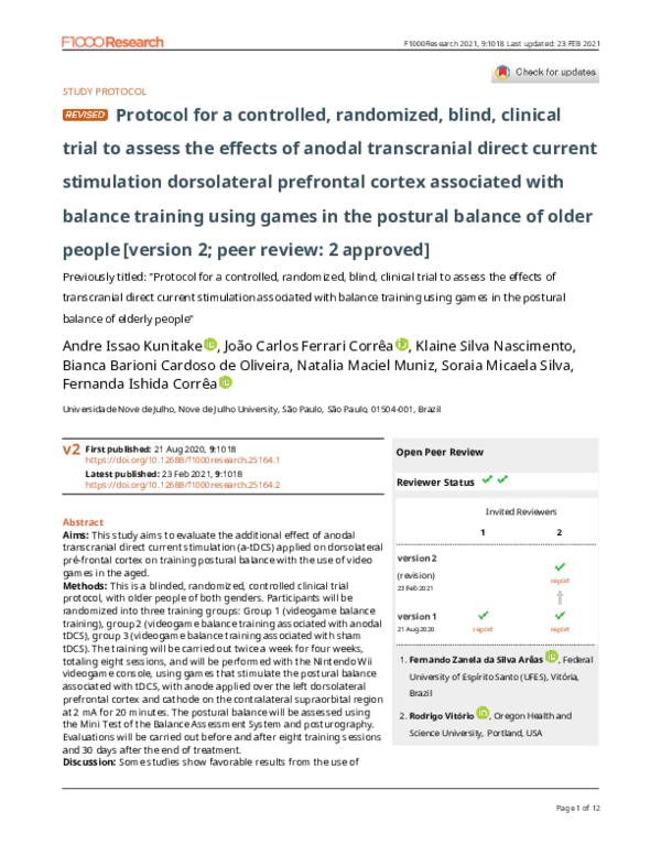 (PDF) Protocol for a controlled, randomized, blind, clinical trial to assess the effects of ...