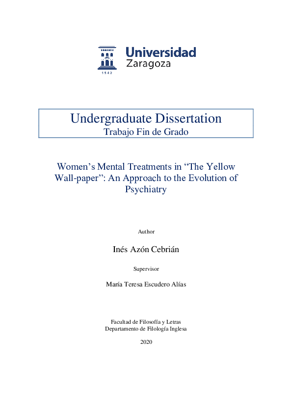 (PDF) Women’s Mental Treatments in “The Yellow Wall-paper”: An Approach ...
