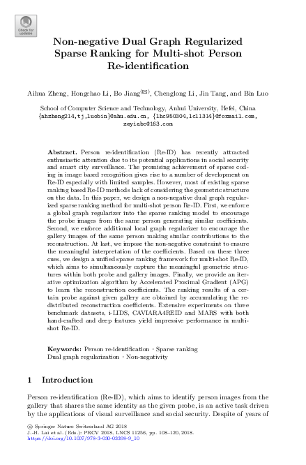 (PDF) Non-negative Dual Graph Regularized Sparse Ranking for Multi-shot Person Re-identification