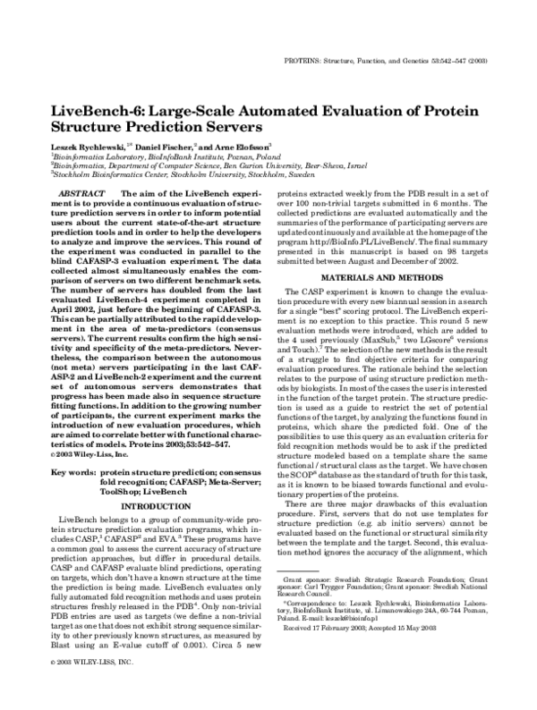 (PDF) LiveBench-2: Large-scale automated evaluation of protein ...